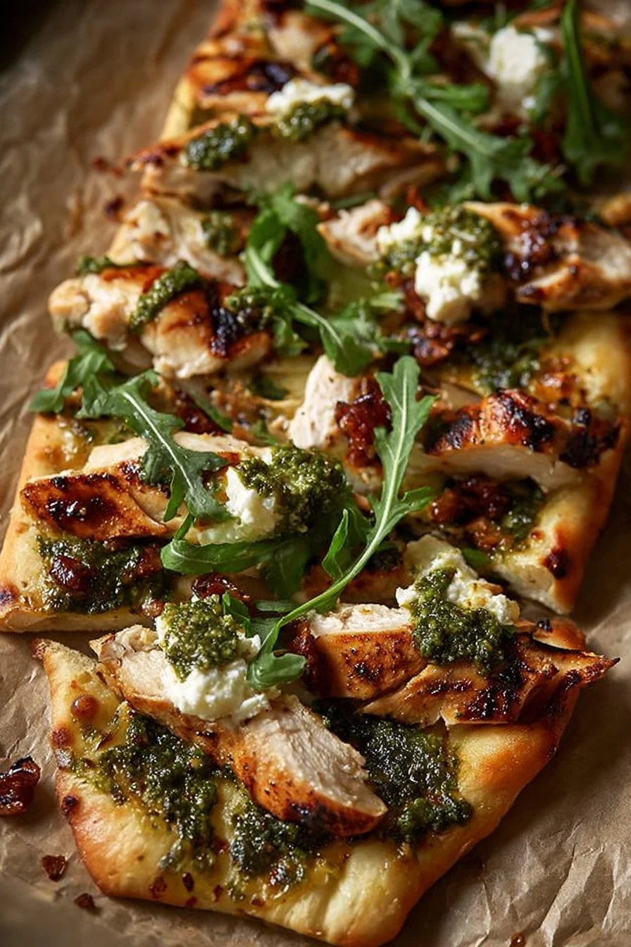 Irresistible Pesto Chicken Flatbread Recipe